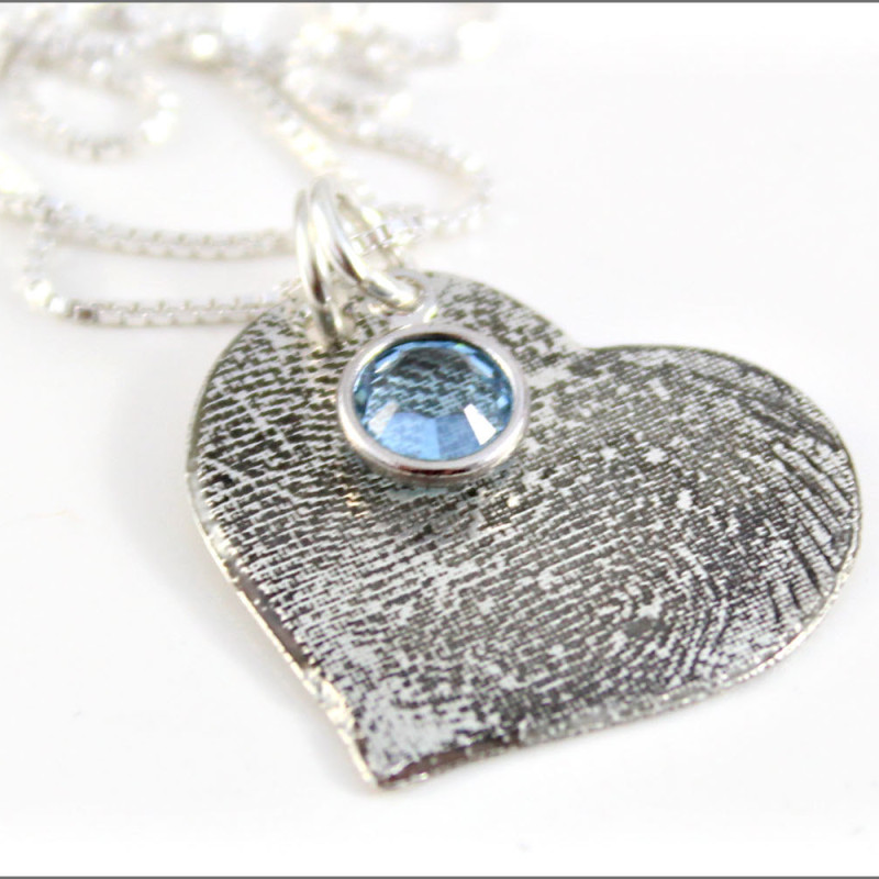 Custom Fingerprint or Thumbprint Heart Necklace | Double Print, Thumb ...