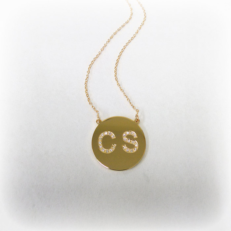 Diamond Initial Necklace /Handcrafted Initial Necklace/Personalized ...