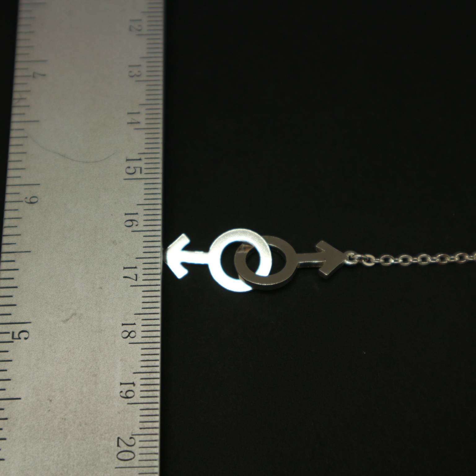Gay Pride Male Symbol Necklace Choker - Silver Interlocking Gay Jewelry ...