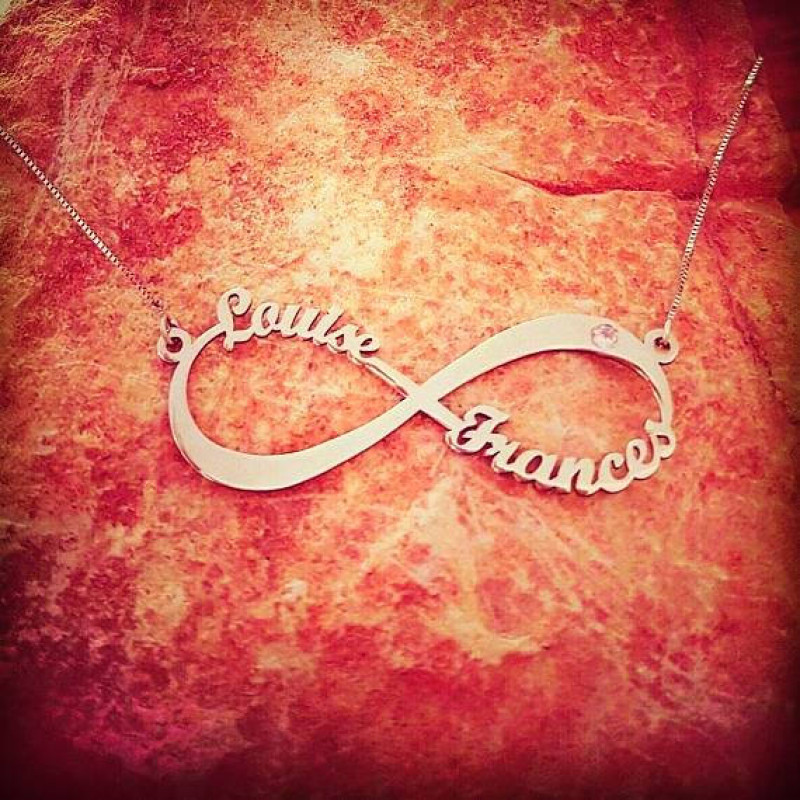 Gold Infinity Necklace with My Name 18k Gold Infinity Nameplate ...
