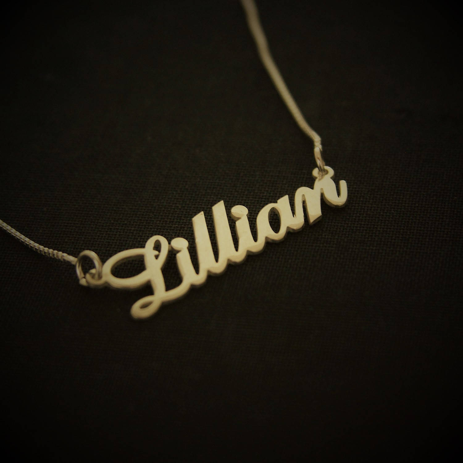 Lillian style Name Necklace / Gold Plated / Art font Name Necklace ...