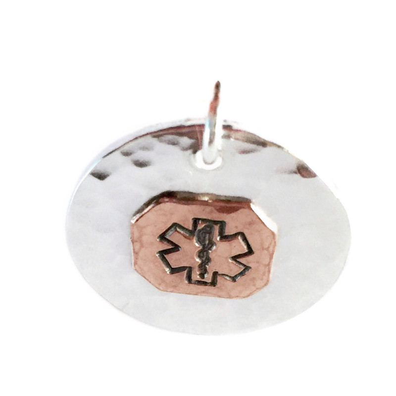 Medical alert sterling necklace, silver medical jewelry, caduceus, star ...