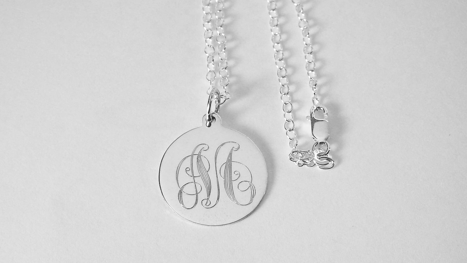 Ornate Initial Personalized Jewelry Custom Engraved Sterling Silver ...