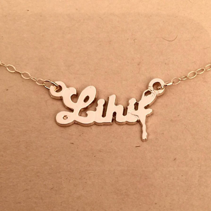 Personalized Name Necklace, Dancer necklace, Gold Nameplate ...