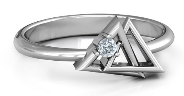 Interlocked Triangle Geometric Ring - Name My Jewelry